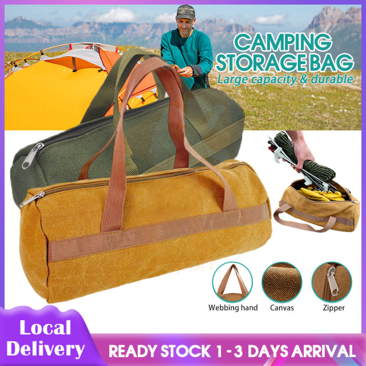 Canvas Waterproof Storage Tool Bag Portable Tent Pegs Storage Bags ...
