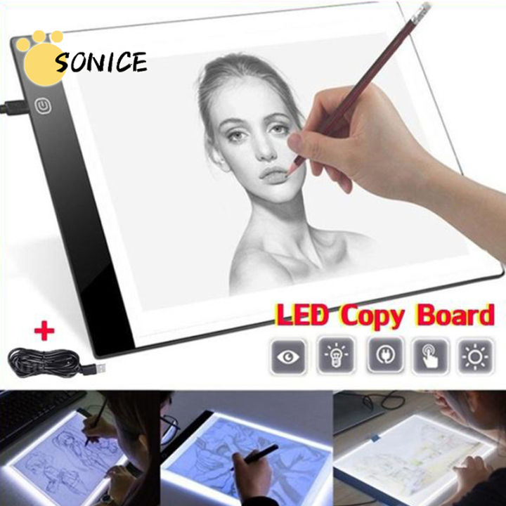 Sonice A3 A4 A5 Drawing Tablet Digital Graphics Pad USB LED Light Box Tracing Copy Board ...