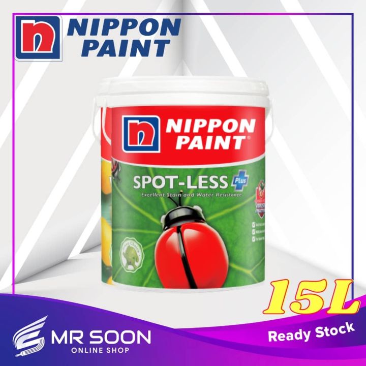 NIPPON PAINT Spot Less + Anti Bacteria Emulsion 15L Interior Wall Paint ...