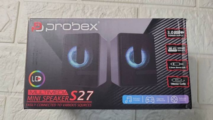 Probex (SP-S27) USB Multimedia 2.0 Mini Speaker With Volume Control / 7 CHARGING LED LIGHT | Lazada