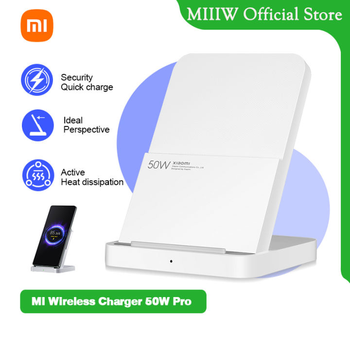 Xiaomi ที่ชาร์จไร้สาย Mi Vertical Wireless Charger 50W Pro การชาร์จแบบสองทิศทาง สำหรับ Xiaomi Mi ...