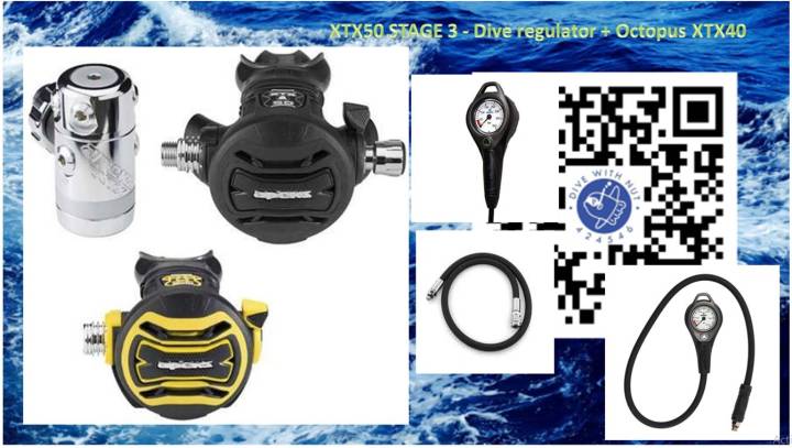 APEKS XTX50 STAGE 3 - Dive regulator + Octopus XTX40+PRESSURE GAUGE ...