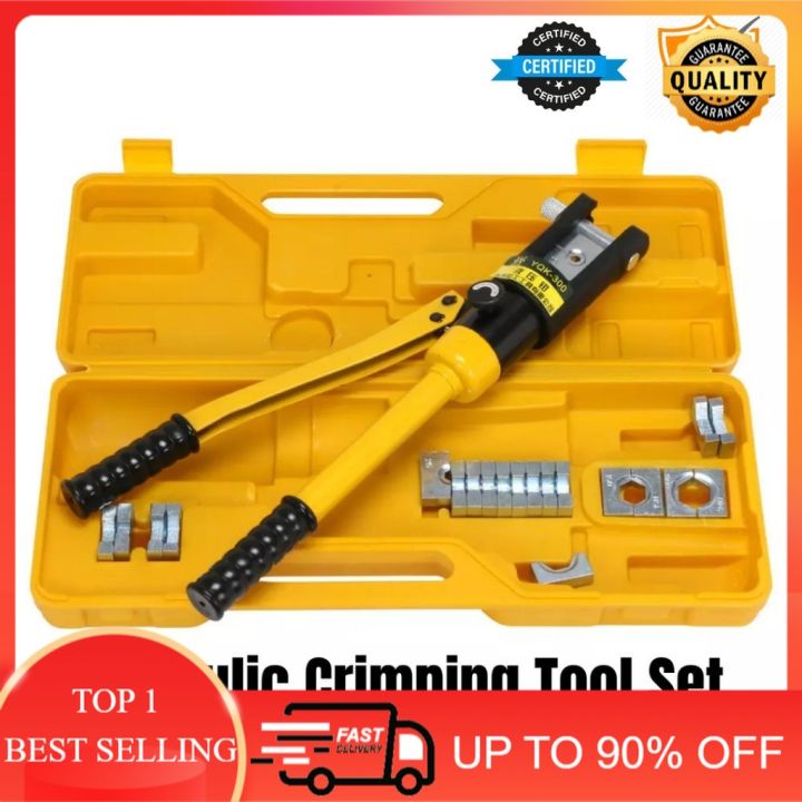 6T/8T/12T Hydraulic Crimper Tool Kit Tube Terminals Lugs Battery Wire ...