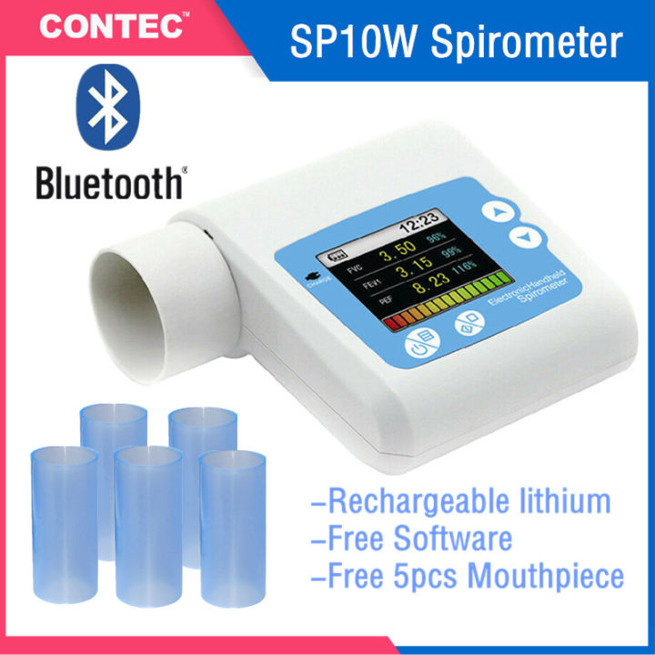 CONTEC SP10W SPIROMETER Handheld checking lung volume capacity Wireless transmission Bluetooth ...