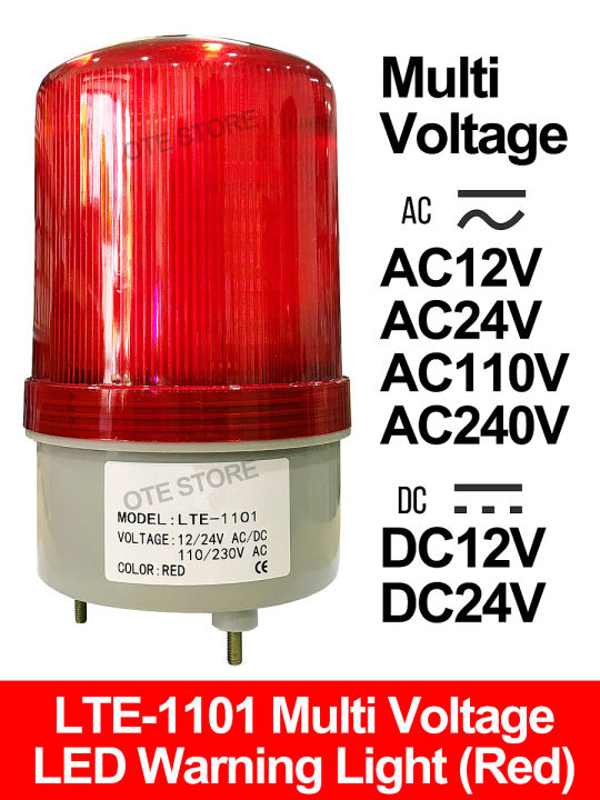 TKK LTE-1101 Red Multi Voltage LED Rotary Warning Light Revolving Light ...