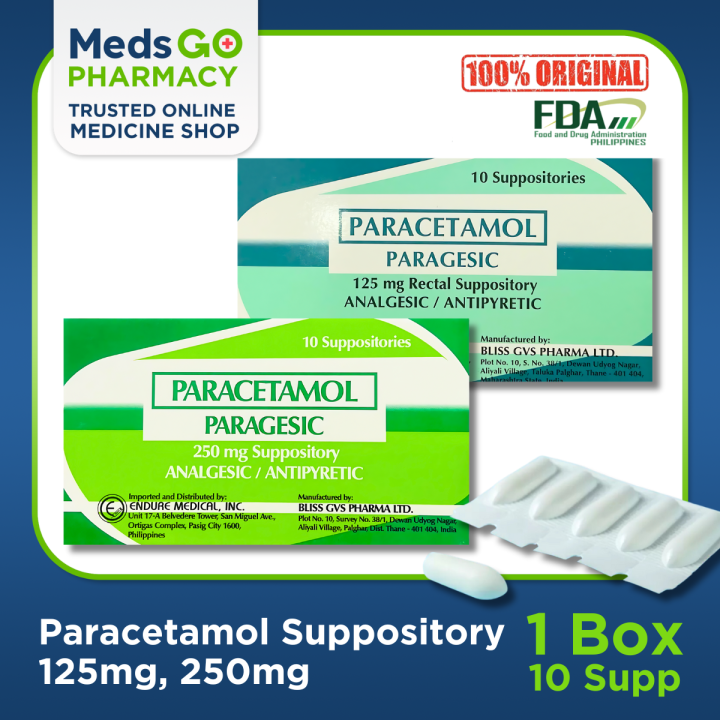 Paracetamol Suppository 1 Box x 10s (Paragesic) | Lazada PH