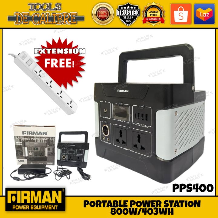 FIRMAN 800W/403Wh Portable Power Station PPS400 w/ FREE Extension ...