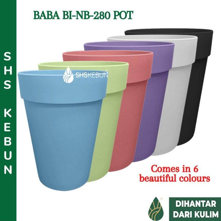 Baba Plastic Round Flower Pot Biodegradable BI-NB-280 Pot Pasu Bunga ...