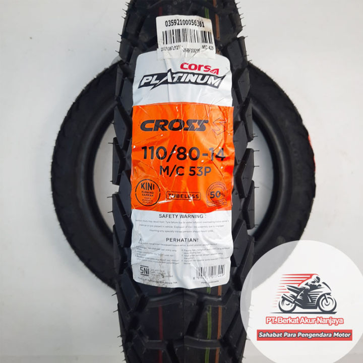Ban Motor Matic 110/80 ring 14 CORSA PLATINUM CROSS S TUBELESS Bonus ...