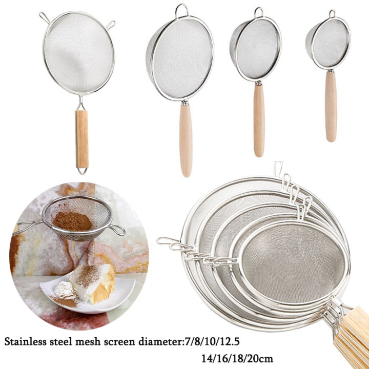 1Pce Stainlessn Steel Fine Mesh Strainer Set Versatile Long-Handle ...