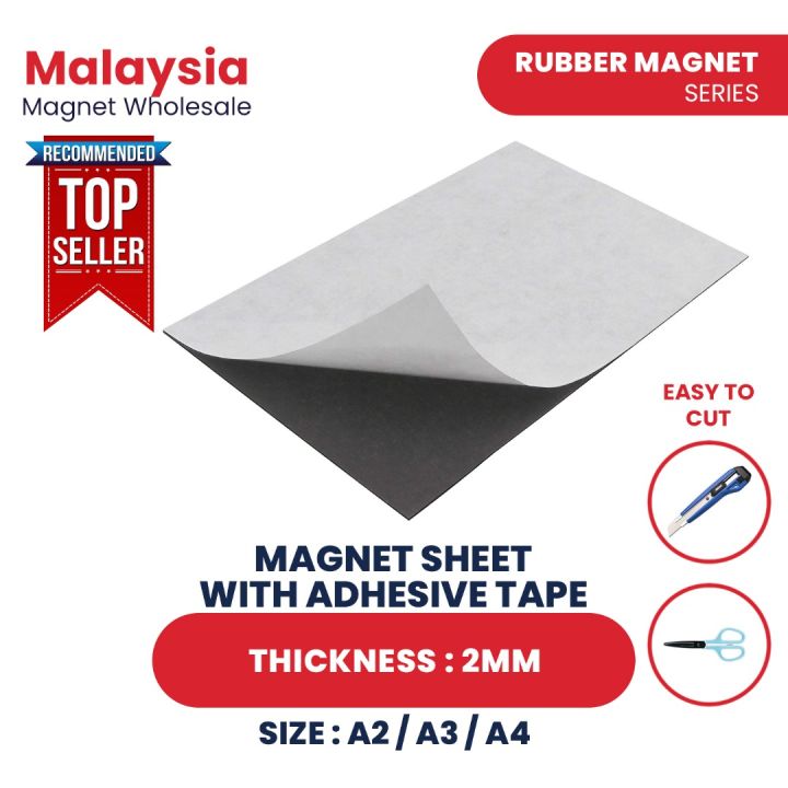 2MM Thickness (A2 / A3 / A4) Size Magnet Sheet With Adhesive Tape 1pc ...