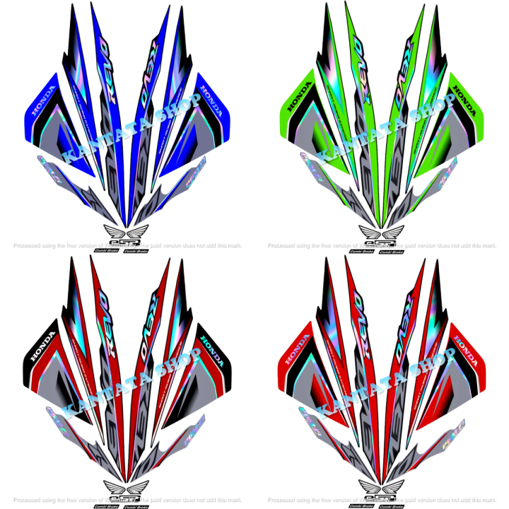 STIKER STRIPING LIS LES BODY MOTOR HONDA REVO FI 2014 STD VARIASI ...