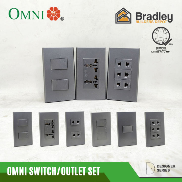 Omni Modern Graphite Switch and Outlet Set (Designer/Wide Series ...