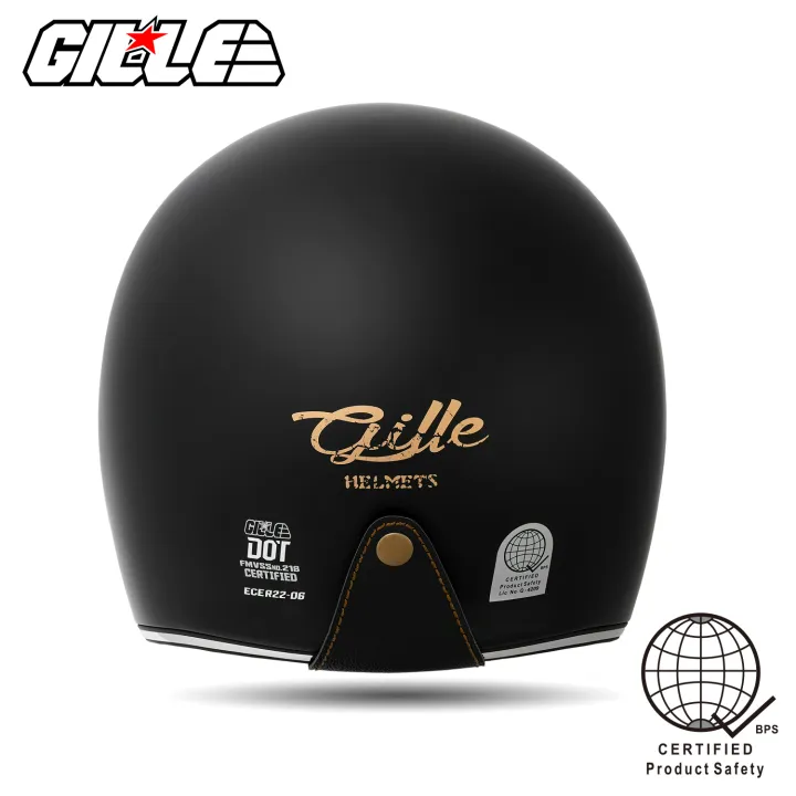 Gille Helmet 833 CLASSIC Plain Retro Motorcycle Helmets Vintage Full ...
