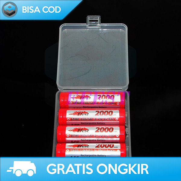 CASE BOX BATERAI 4 SLOT KOTAK PENYIMPANAN BATERAI PLASTIK TRANSPARAN ...