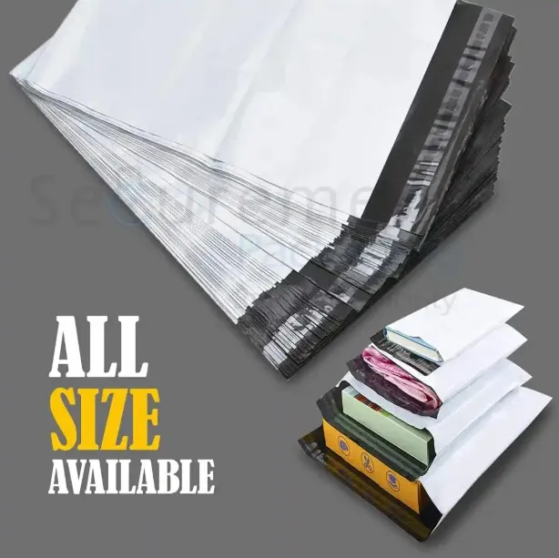 100pcs Plain White Parcel Courier Pouch packaging parcel wrapping pouch ...