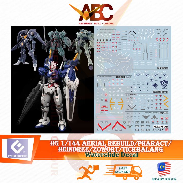 (Evo) Waterslide Decal - HG 1/144 Aerial Rebuild/Pharact/Heindree ...