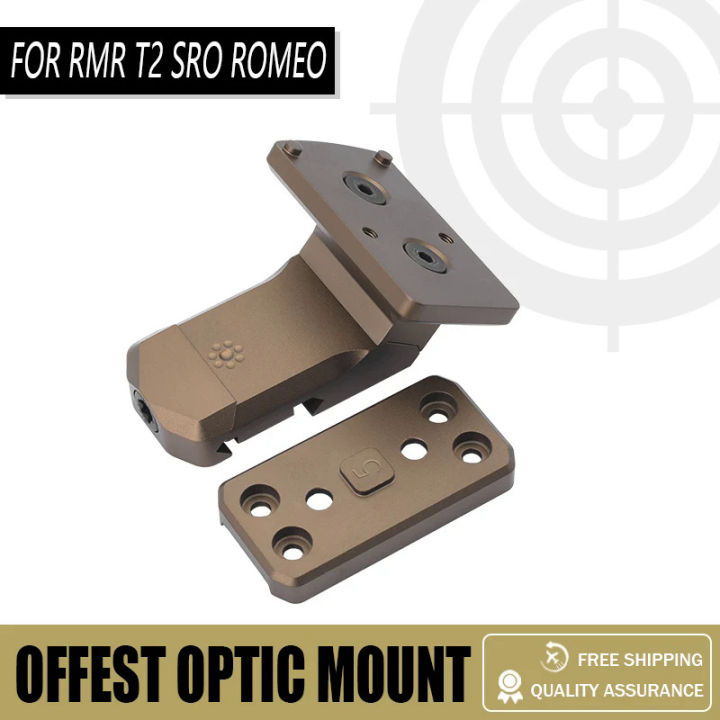 Tactical Offset Optic Mount 45 Degree Offset Red Dot Sight Base Mount ...