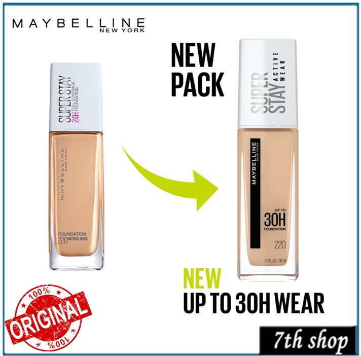 (100% ori) MAYBELLINE Superstay 30H Full Coverage Foundation (30ml ...