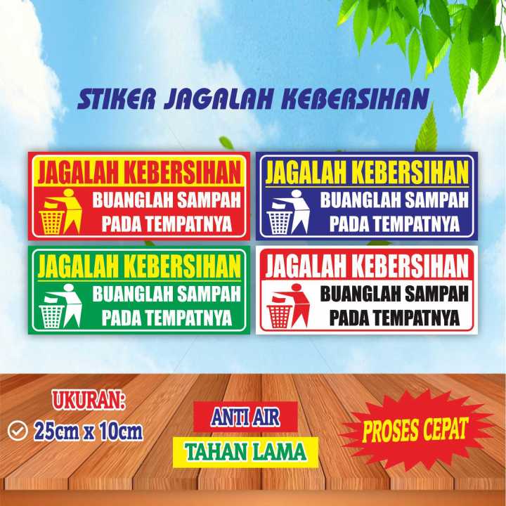 Cetak Print Logo Stiker Jagalah Kebersihan Buang Sampah Murah | Lazada ...