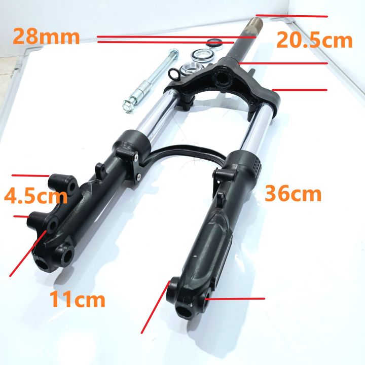 ebike front fork, disc brake type, telescopic with complete set assembly, headset bearing, 12mm ...