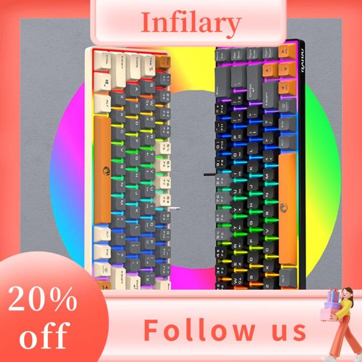 INFILARY 68 Keys RAIKU K68 Keyboard Blue Switch Thai Keys Office ...