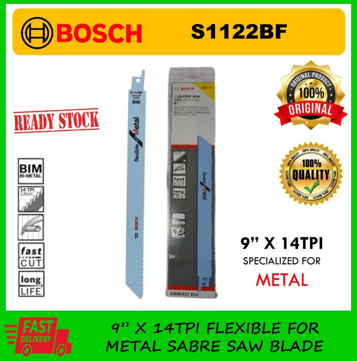 BOSCH S1122BF BIM 9” X 14TPI FLEXIBLE FOR METAL SABRE SAW BLADE ...