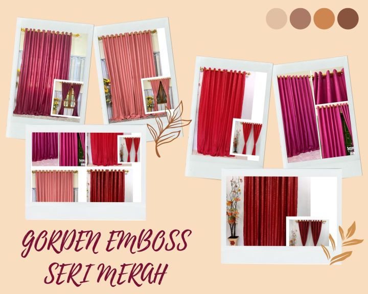 Gorden Horden Pintu /Jendela Minimalis 12 Ring Polos Embos Seri Warna ...