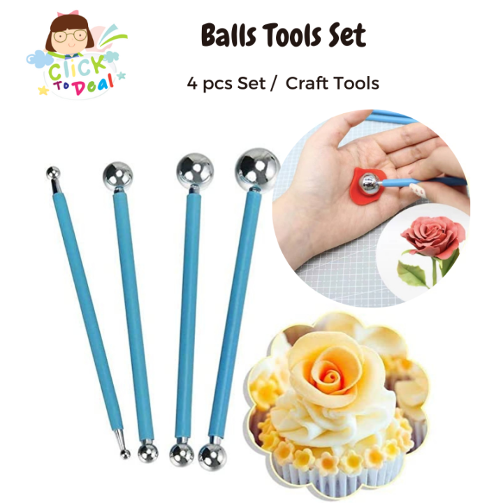 Stainless Steel Modelling Balls Tools Set 4pcs Air Dry Clay Tool Set ...
