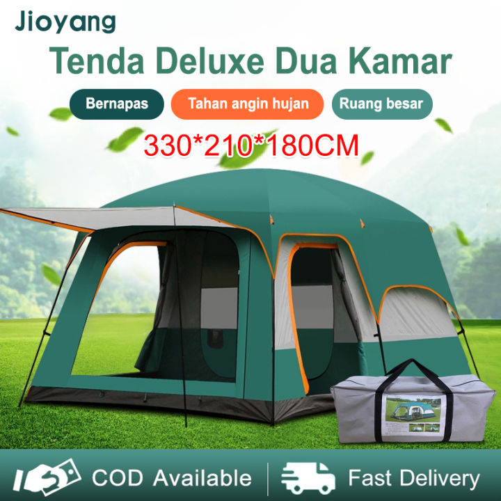 JIOYANG tenda camping 4-6 orang/Tenda berkemah tahan air luar ruangan ...