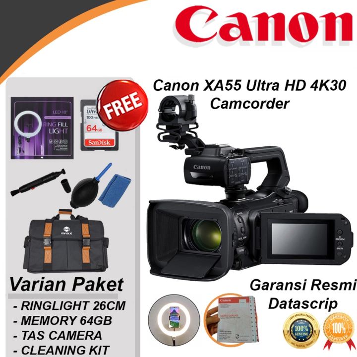 Canon XA55 ULTRA HD 4K 30fps Camcorder Dual-Pixel Autofocus Handycam ...