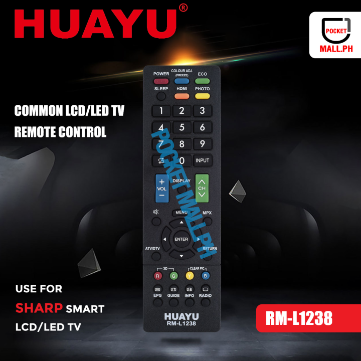 HUAYU RM-L1238 Common LCD/LED Universal Smart TV Remote Control for SHARP | Lazada PH