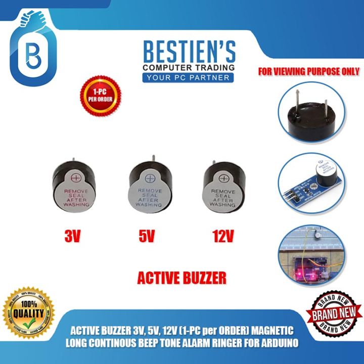 ACTIVE BUZZER 3V, 5V, 12V (1-PC per ORDER)MAGNETIC LONG CONTINOUS BEEP ...