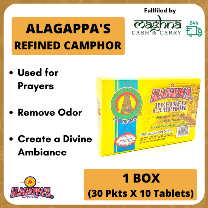Alagappa's Sudam Refined Camphor Incense (Kapor Barus) - 1 Box (30 ...