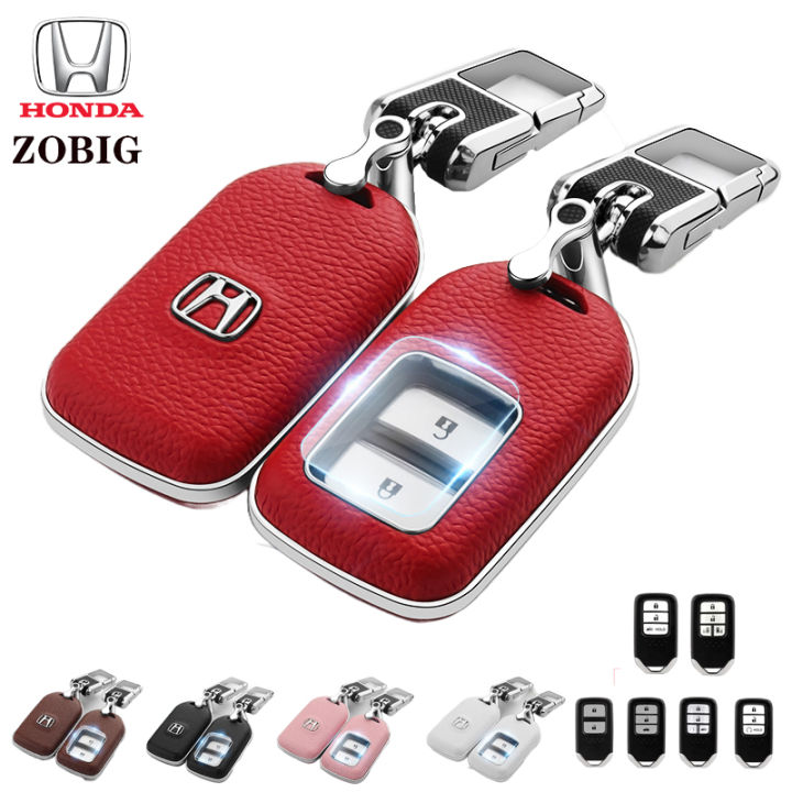 ZOBIG Leather honda Car Key Cover Case Keychain For Honda Accord Civic ...