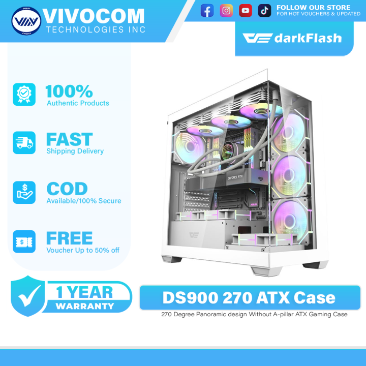darkFlash DS900 270 Degree Panoramic design Without A-pillar ATX Gaming ...