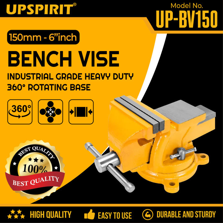 UPSPIRIT Heavy Duty Bench Vise 360 Degree Swivel Base with Anvil ...