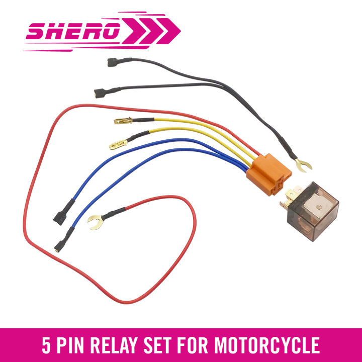 Horn & Mini Driving Light Relay 5-Pin Socket Universal Copper Wire Made ...