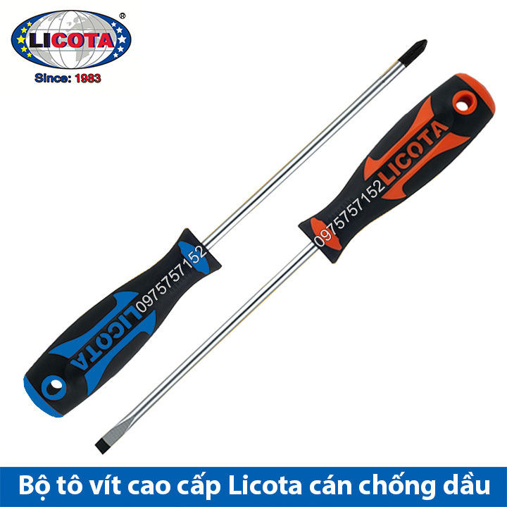 Bộ 2 Tô vít - Tuốc nơ vít cao cấp LICOTA TAIWAN cán cao su chống dầu ...