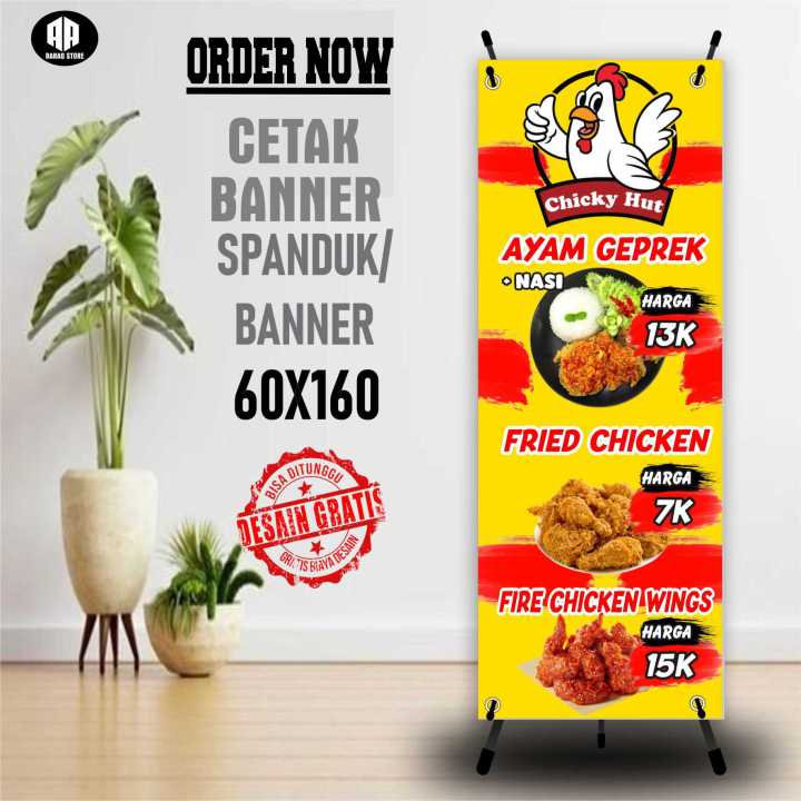 CETAK SPANDUK / CETAK BANNER AYAM GEPREK FRIED CHICKEN | Lazada Indonesia