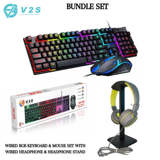 V2S RGB Bundle Set Mechanical Keyboard And Mouse With 3.5mm Jack ...