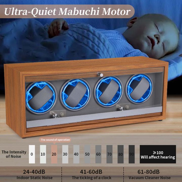 Luxury Watch Winder High-End 2/4 Slot Wood/Leather Carbon Fiber ...