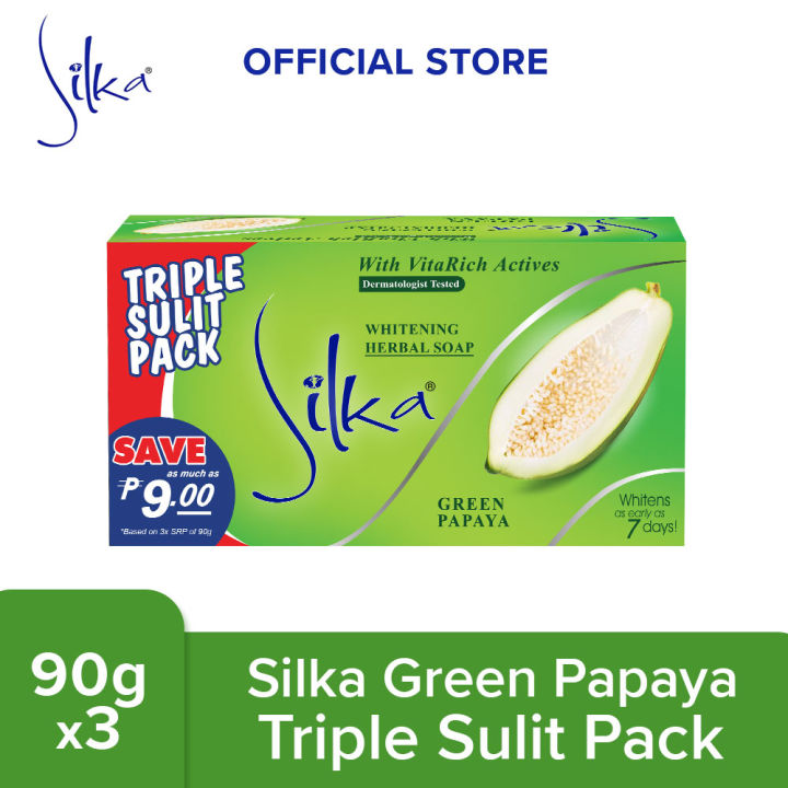 Silka Green Papapya Soap 90g Triple Sulit Pack | Lazada PH
