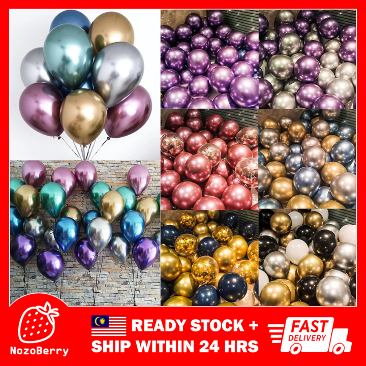 Metallic Balloon 12 Inch Thick Quality 告白气球 Metalic Color Shining ...