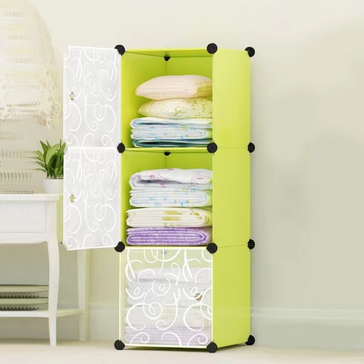 DIY Simple Home Storage Cabinet Shelf Wardrobe Cartoon Pattern | Lazada PH