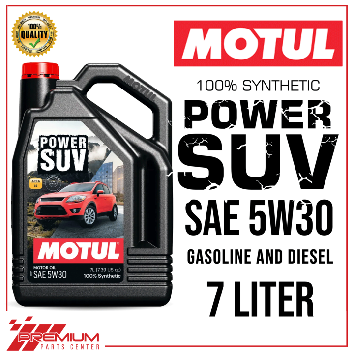 Motul POWER SUV 5W-30 Fully Synthetic Gasoline and Diesel Oil 7 Liters ...