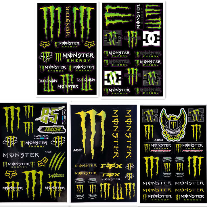 Monster Energy Motorcycle Sticker Helmet Decal Rock Star Glossy Film ...