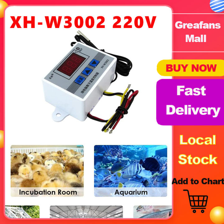 XH-W3002 220V Intelligent Led Digital Microcomputer Temperature Controller Mini Thermostat ...