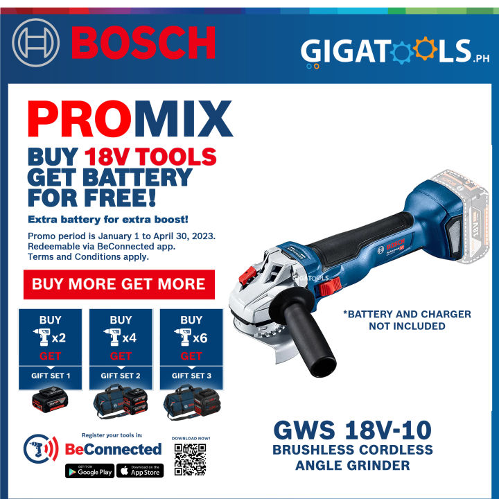 Bosch GWS 18V-10 Brushless Cordless Angle Grinder ( Bare Tool only ...