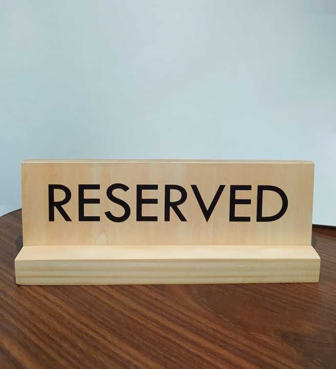 papan tanda meja reserved - reserved sign - desk sign system | Lazada ...